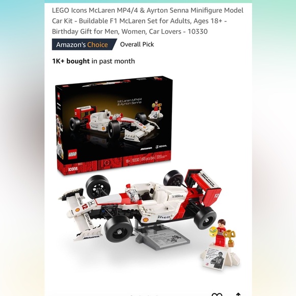 Lego | Toys | New Lego Mclaren Mp44 Ayrton Senna Minifigure Model Car ...